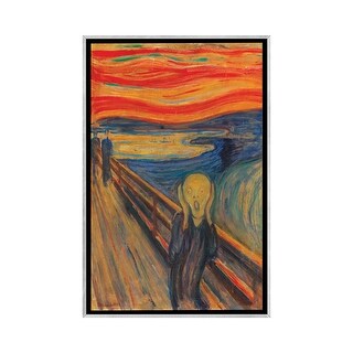 iCanvas "The Scream, 1893 (Oil, Tempera & Pastel On Cardboard)" by Edvard Munch Framed - Bed ...